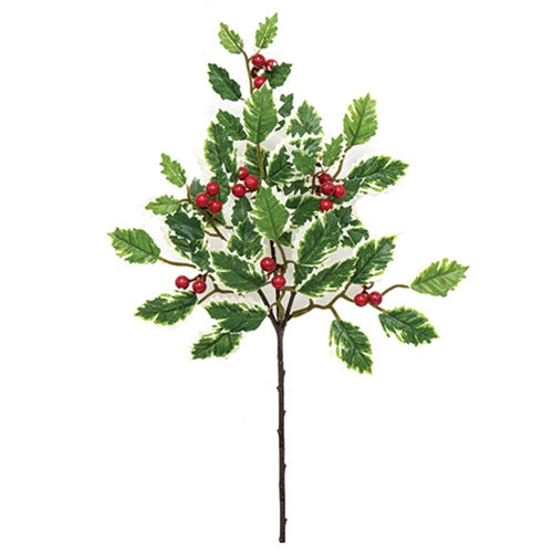 Mini Holly Leaves & Berries Pick 14" – Primitive Renditions