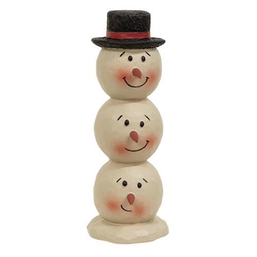 Resin Triple Stacked Snowman Heads – Primitive Renditions