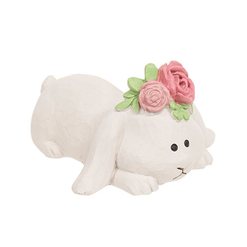 Resin Floppy Ear Spring Bunny w/Flowers – Primitive Renditions