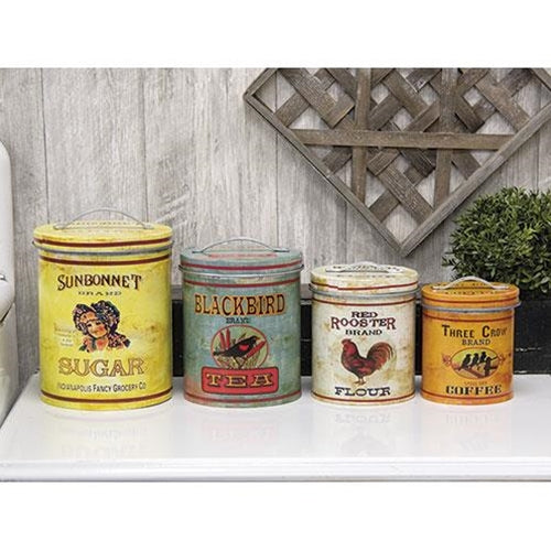 4/Set Nesting Vintage Look Kitchen Containers – Primitive Renditions