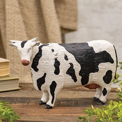 Distressed Carved Look Primitive Resin Cow – Primitive Renditions