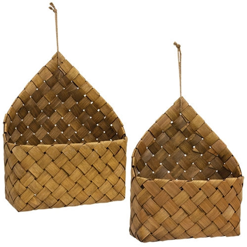 2/Set Natural Chipwood Hanging Baskets – Primitive Renditions