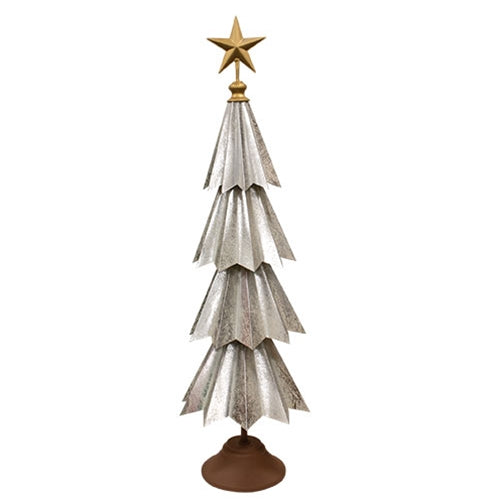Distressed Silver Metal Christmas Tree - 51.5"H – Primitive Renditions