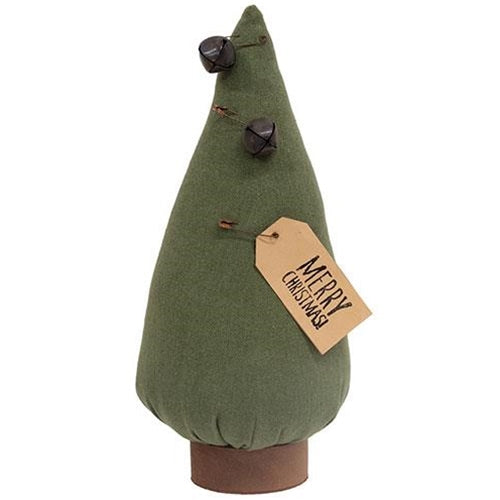 Stuffed Primitive "Merry Christmas" Tree on Base – Primitive Renditions