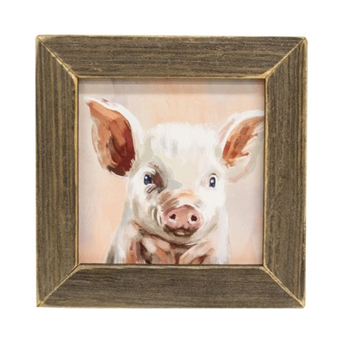 Piper the Piggy Framed Print 8x8 – Primitive Renditions