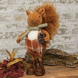 Plaid Overalls Standing Squirrel – Primitive Renditions