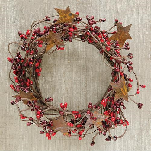 Pip Berry Ring With Stars Red and Burgundy 4" – Primitive Renditions