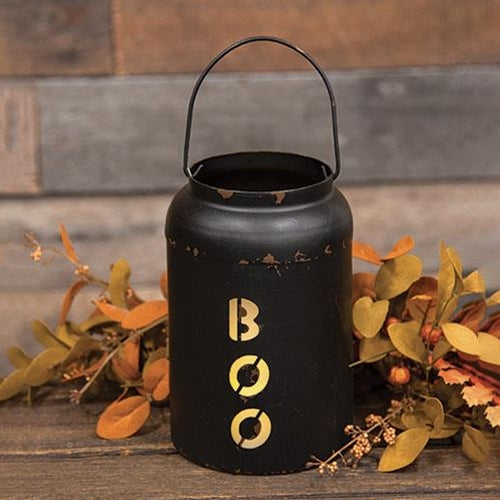 Distressed Black Metal "Boo" Luminary – Primitive Renditions
