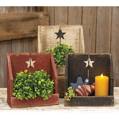 Rustic Pallet Pocket Shelf 3 Asstd. – Primitive Renditions