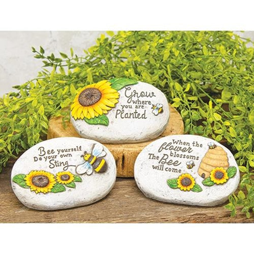 Bee Inspirational Cement Garden Stone 3 Asstd. – Primitive Renditions