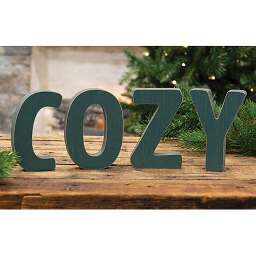 4/Set COZY Wooden Letters – Primitive Renditions