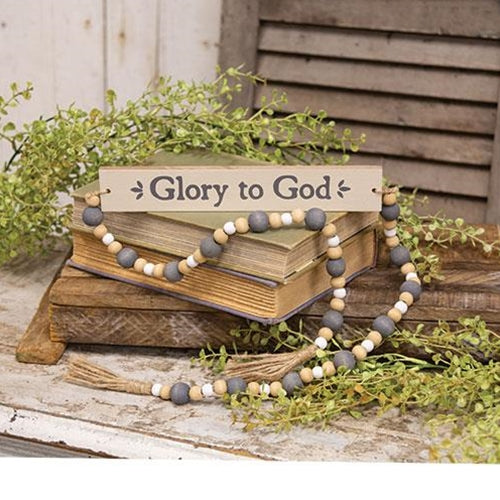 Glory to God Beaded Garland Sign – Primitive Renditions
