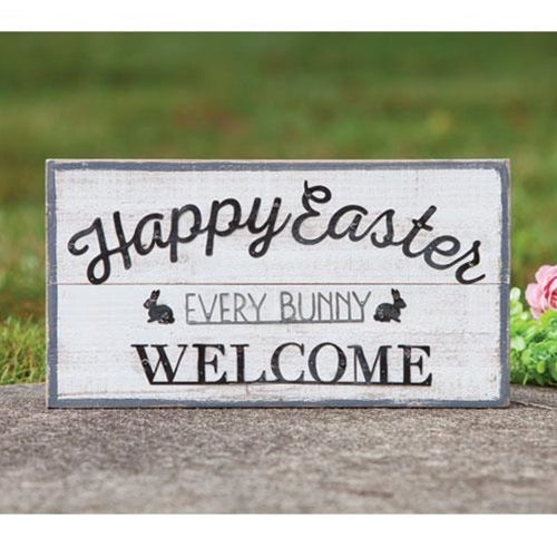 Every Bunny Welcome Easter Metal Sign – Primitive Renditions