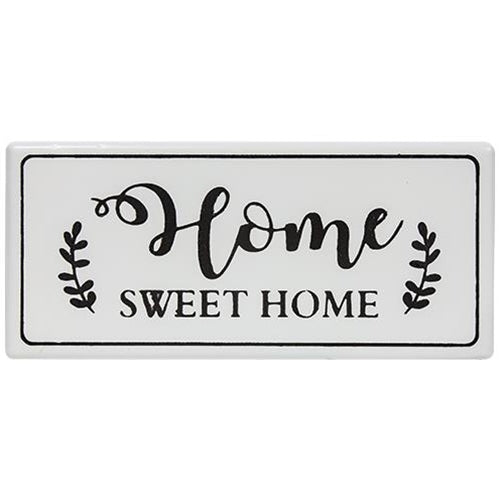 Home Sweet Home White Metal Wall Sign – Primitive Renditions