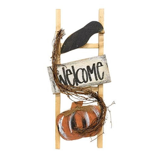 Pumpkin & Crow Welcome Ladder – Primitive Renditions