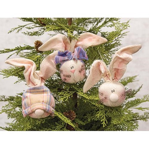3/Set Bunny Ornaments – Primitive Renditions